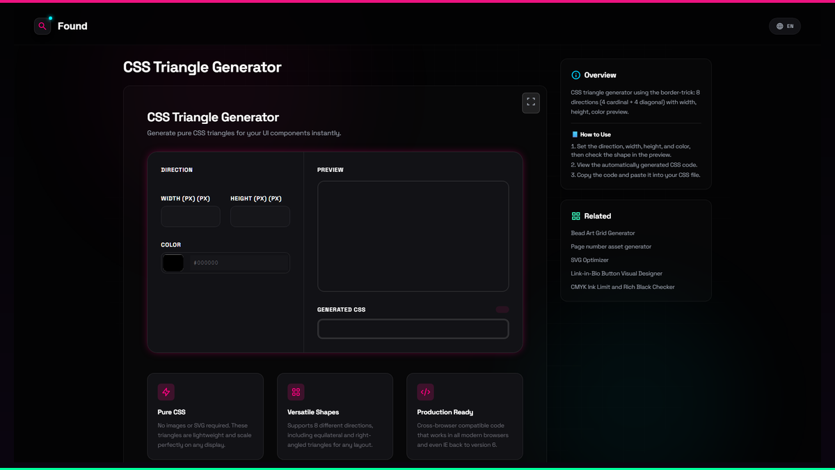 CSS Triangle Generator - Found