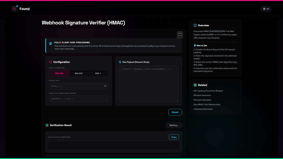 Webhook Signature Verifier (HMAC) - Found